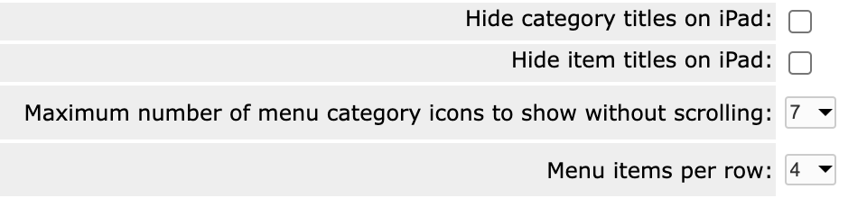 Advanced Location Settings - Menu Interface Settings