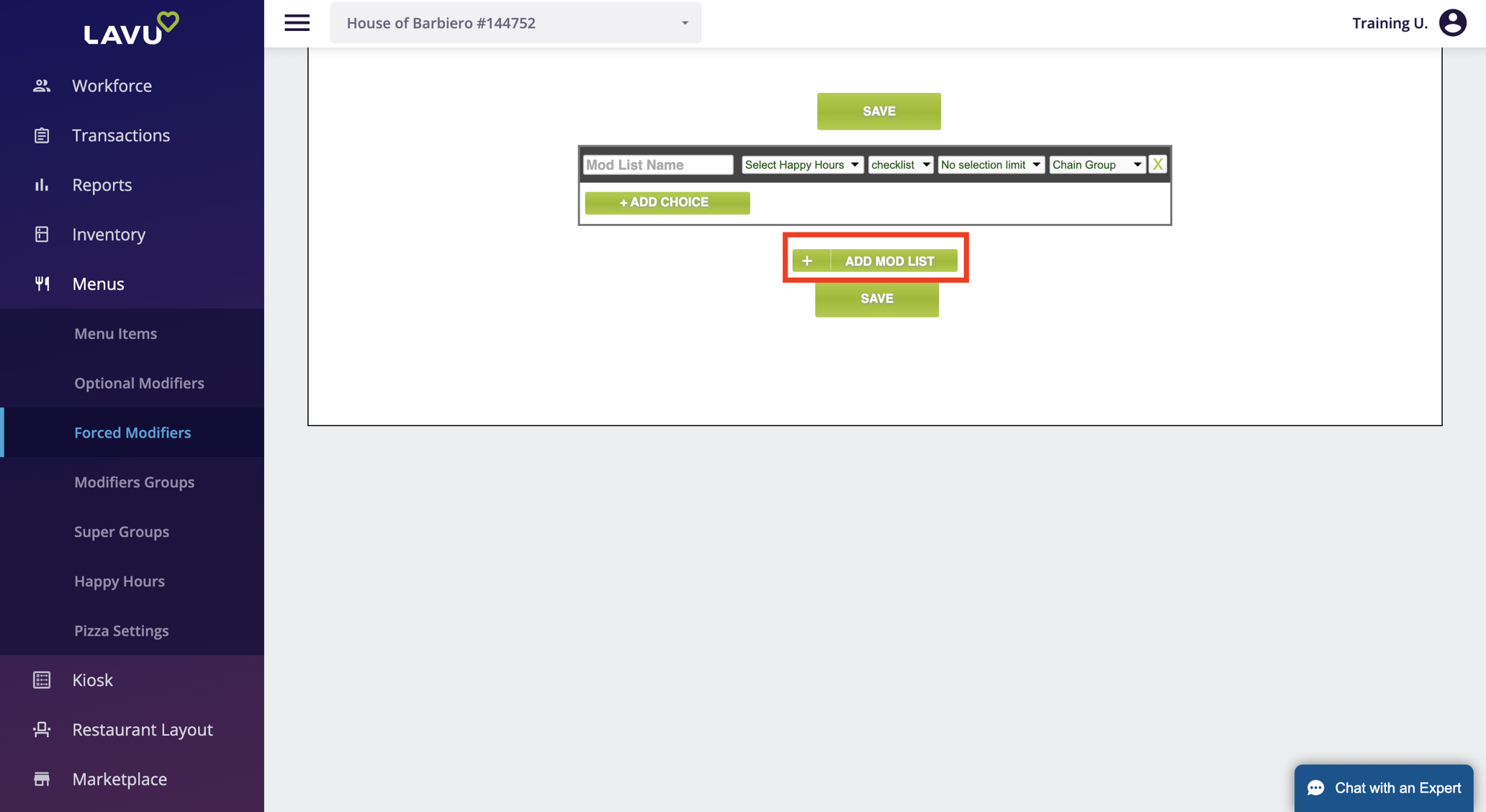 Basic Menu Building in Lavu