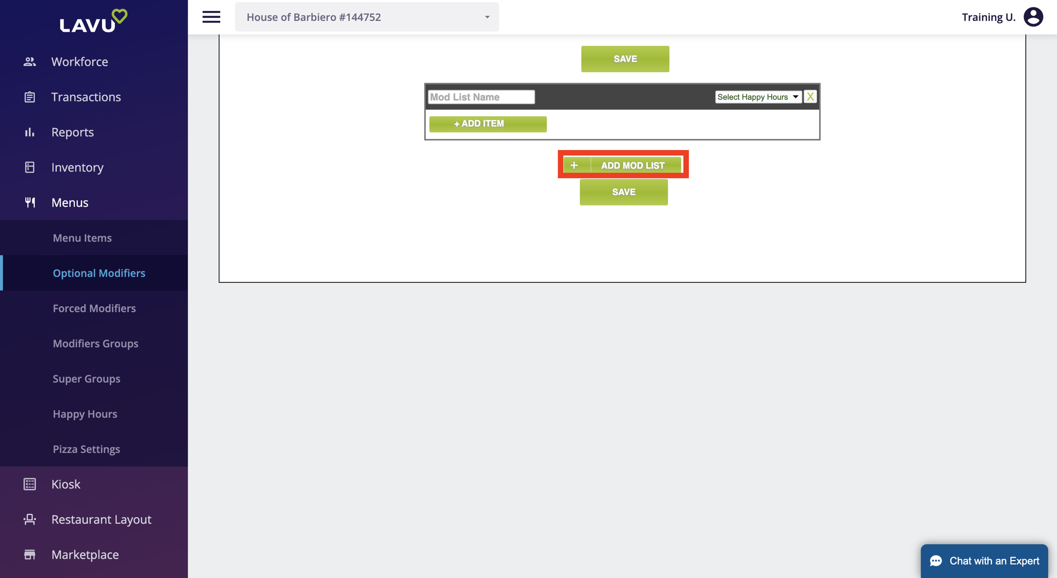 Basic Menu Building in Lavu