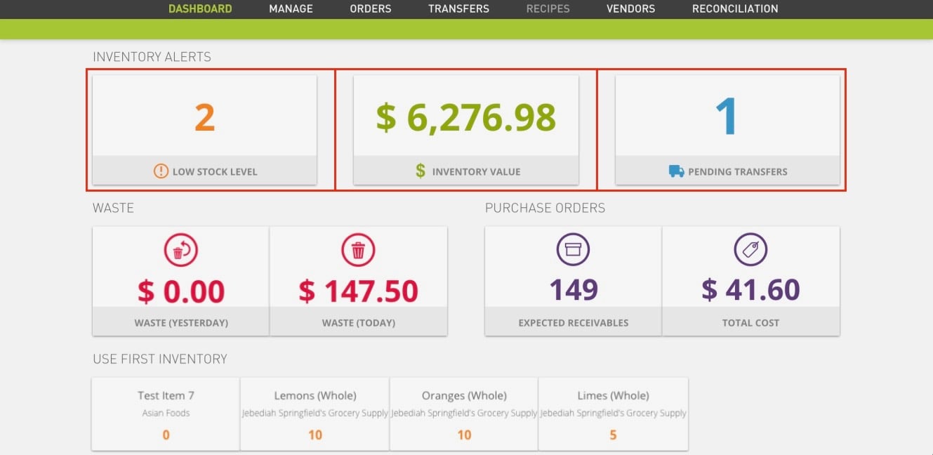 Inventory Dashboard