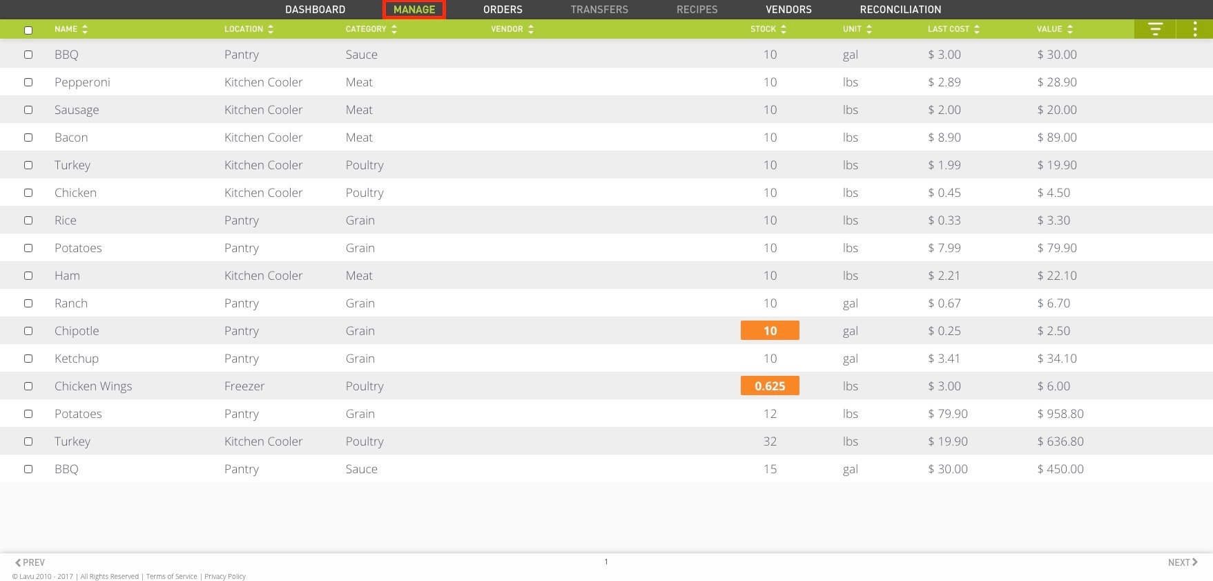 Inventory Import and Export