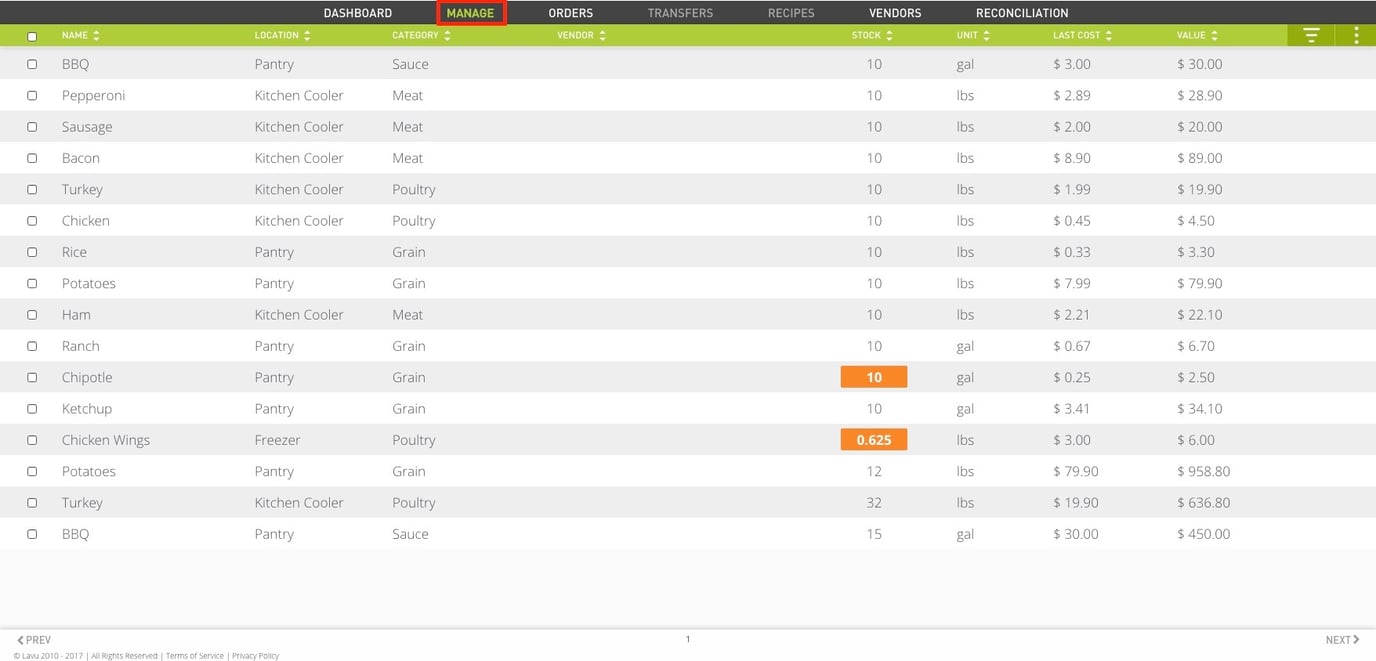 Inventory Import And Export