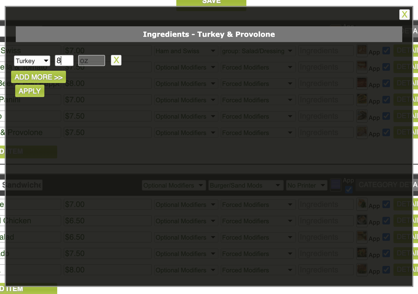 Inventory: Link Ingredients to Menu Items
