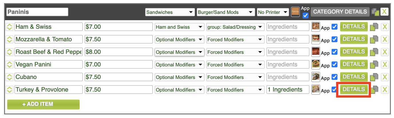 Inventory: Link Ingredients to Menu Items