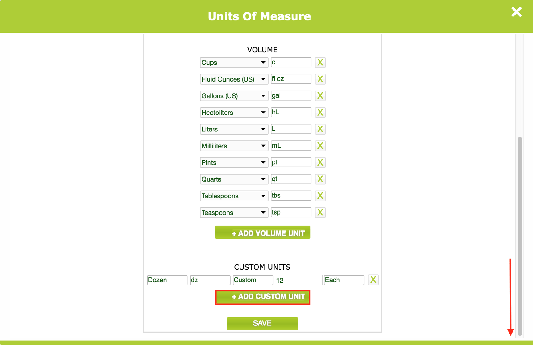 Inventory Settings