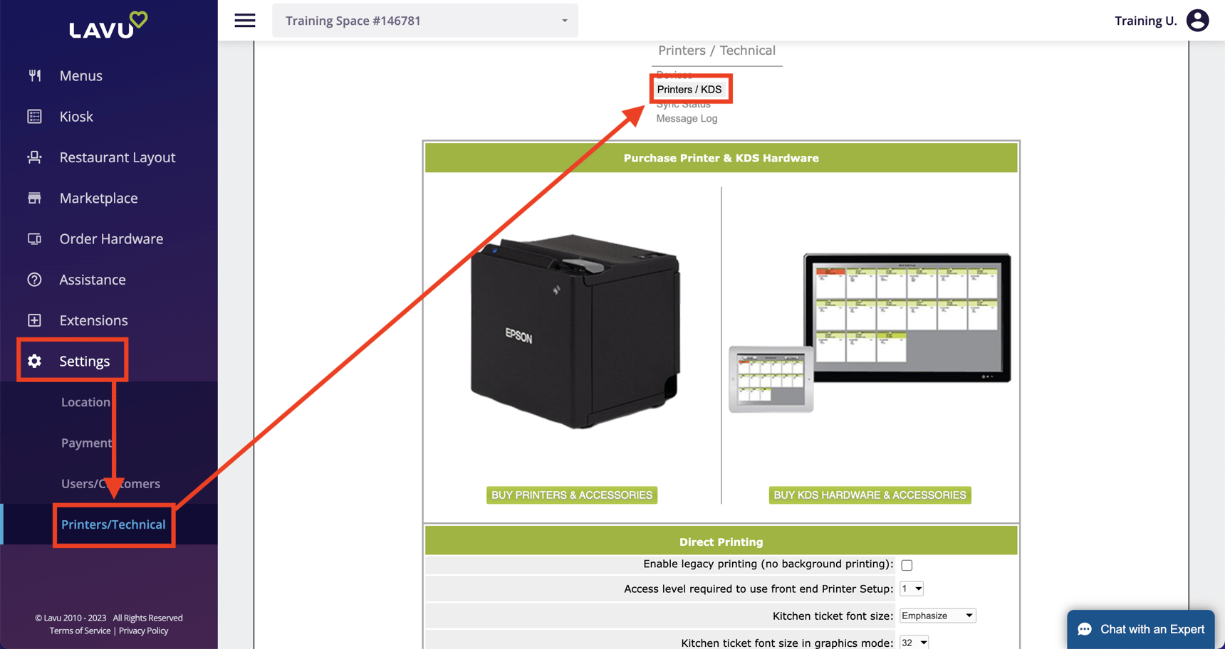 Lavu KDS - Create the Printer Profile