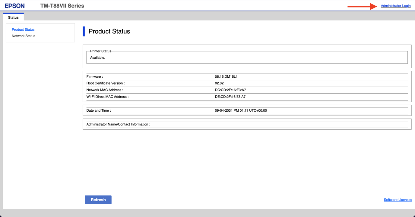 Setting a Static IP Address to the Epson TM-m30iii Thermal Receipt Printer