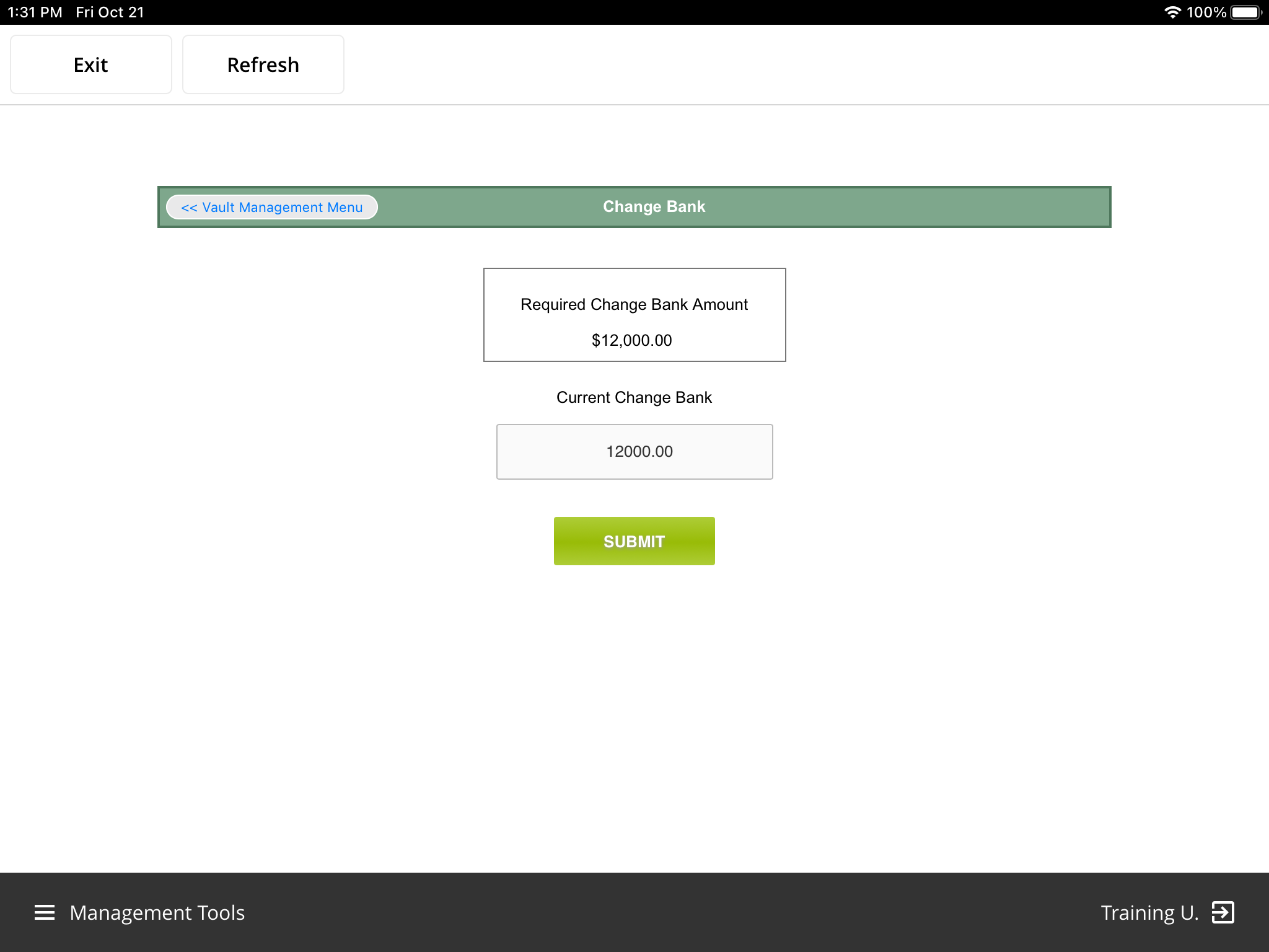 Management Tools - Vault Management
