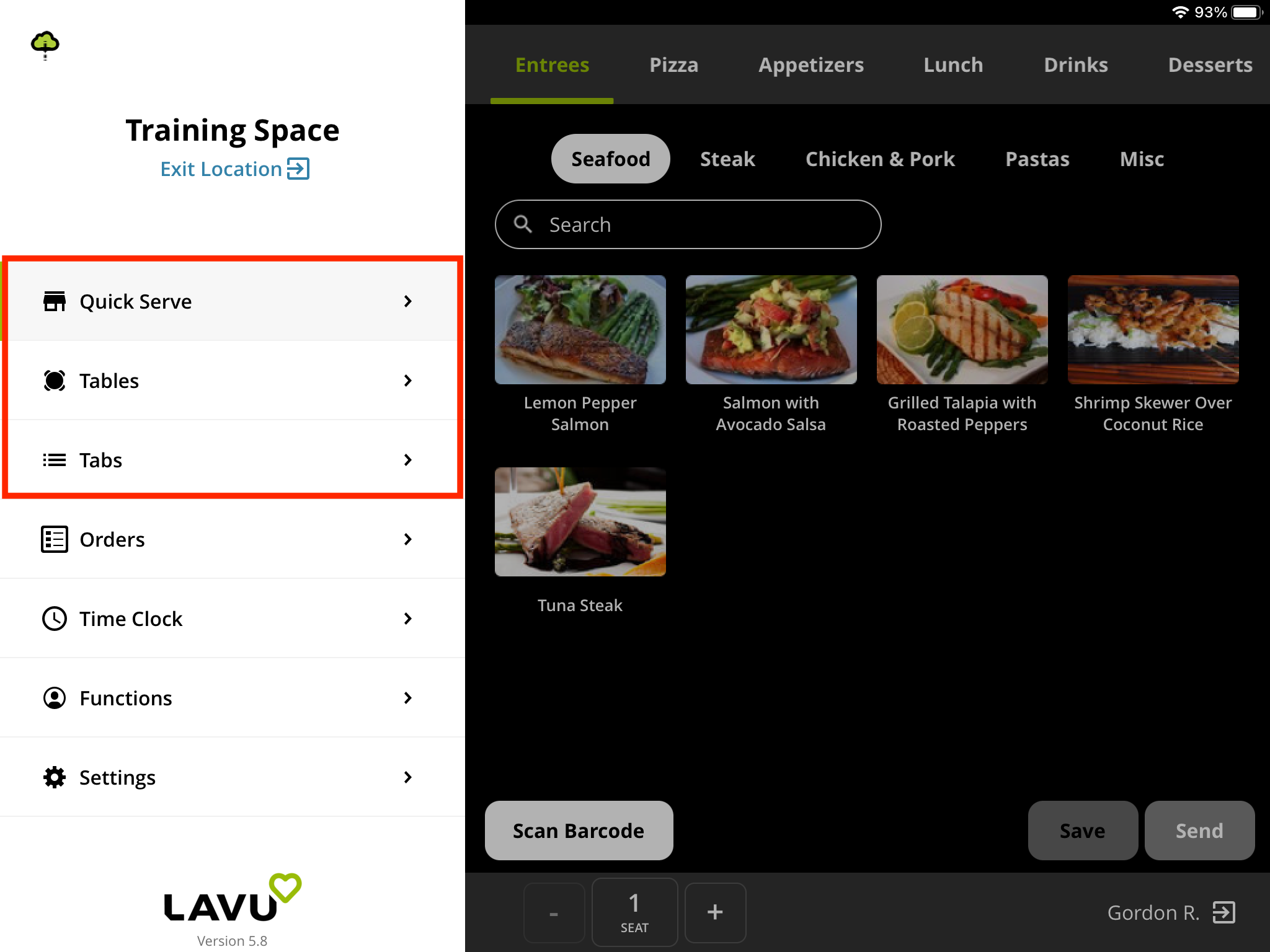 POS - Change Service Types (Quick Serve, Tables, and Tabs)