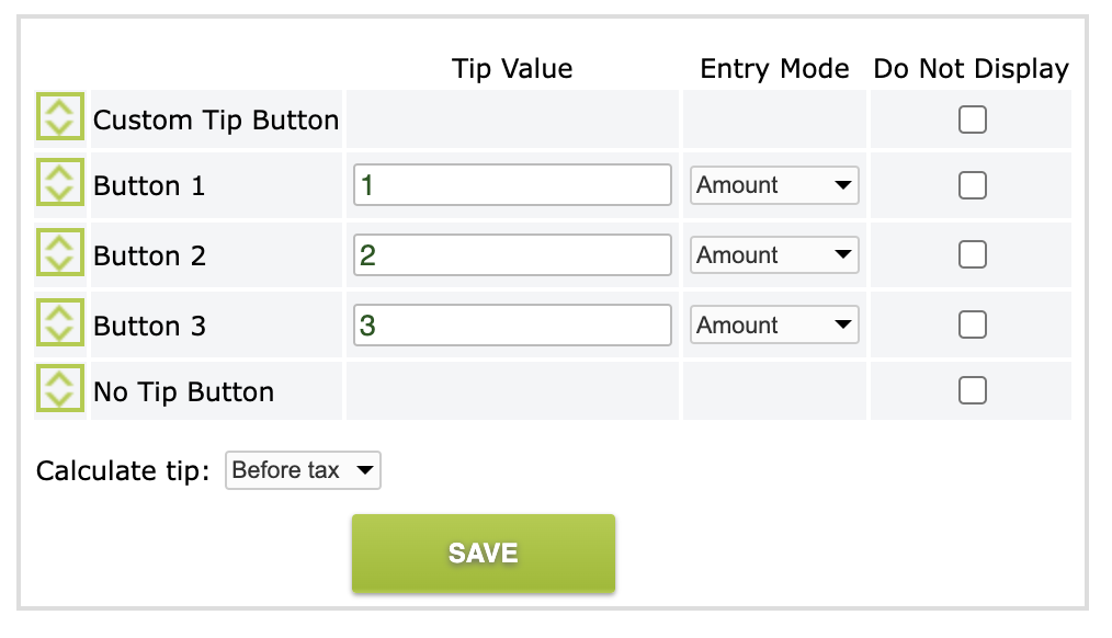 Customize the Sign and Tip Screen