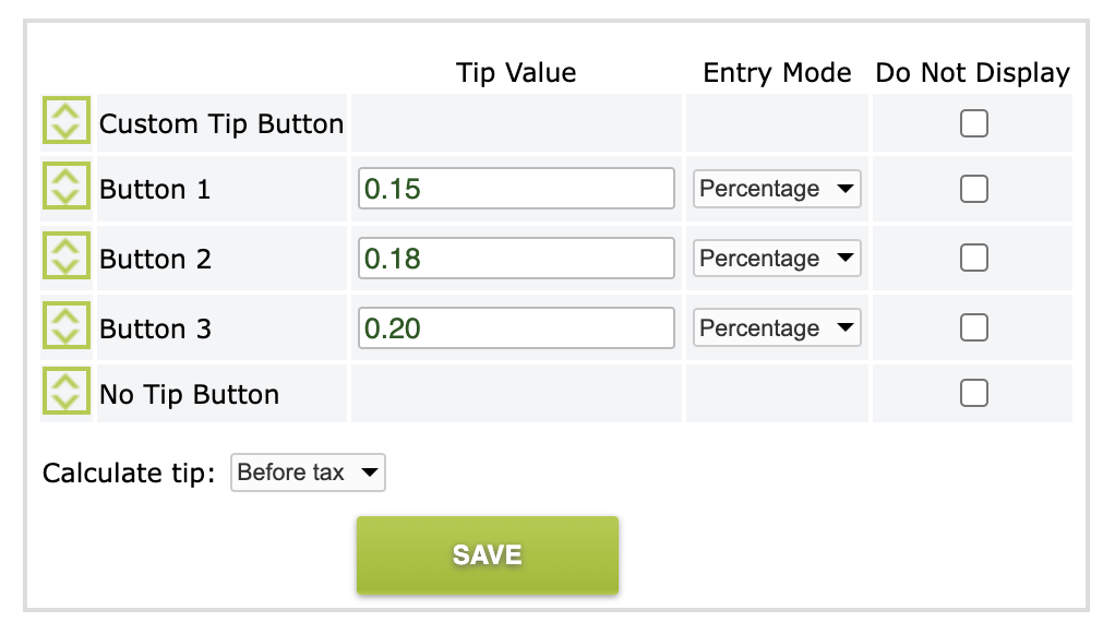 Customize the Sign and Tip Screen