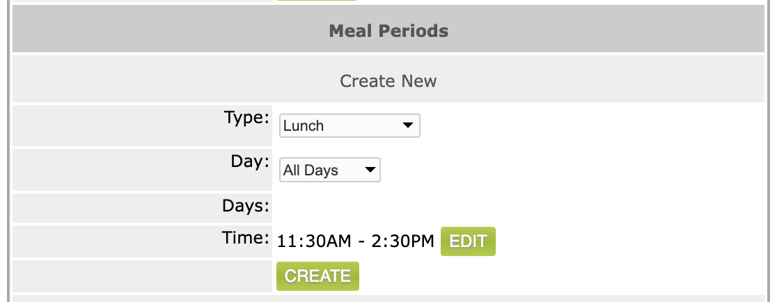 Meal Periods
