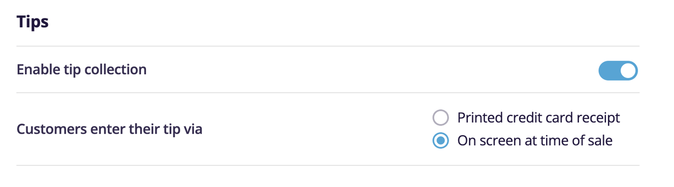Tip Configuration by Device