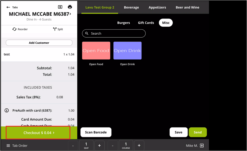 Pre-Authorization Flow on POS App