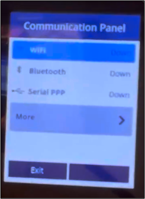 Establishing the WiFi Connection to Verifone Cardreader