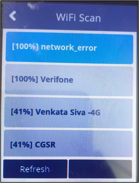 Establishing the WiFi Connection to Verifone Cardreader